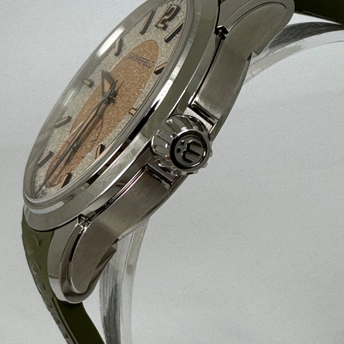 GRONEFELD 1969 DELTAWORKS SALMON DIAL OLIVE STRAP – Perpetual Timepiece ...